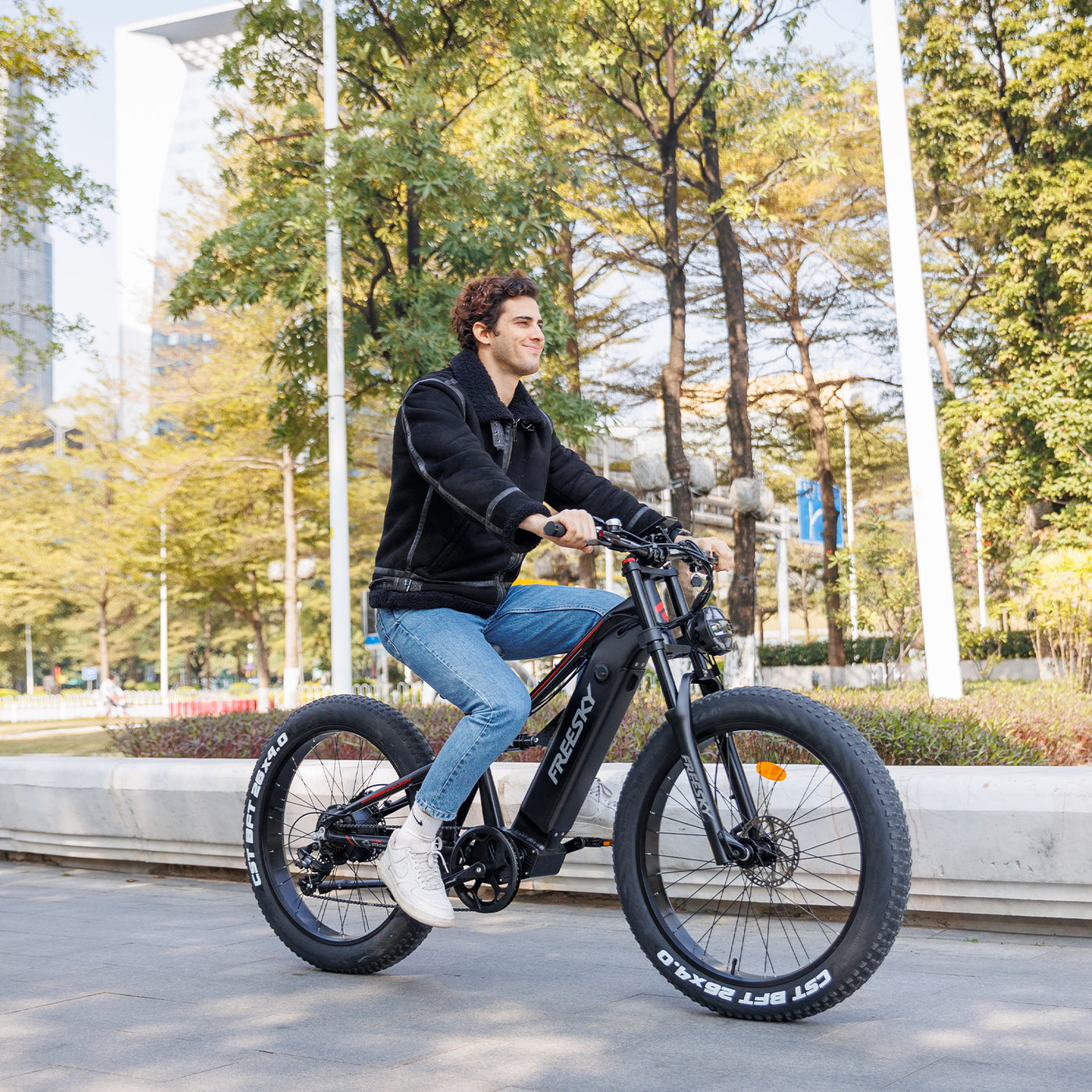 Freesky 1000W Electric Mountain Bike with Rear Rack | Swift Horse Pro X ...